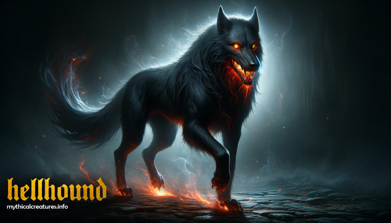 Hellhound - Hellish spectral canine | mythicalcreatures.info