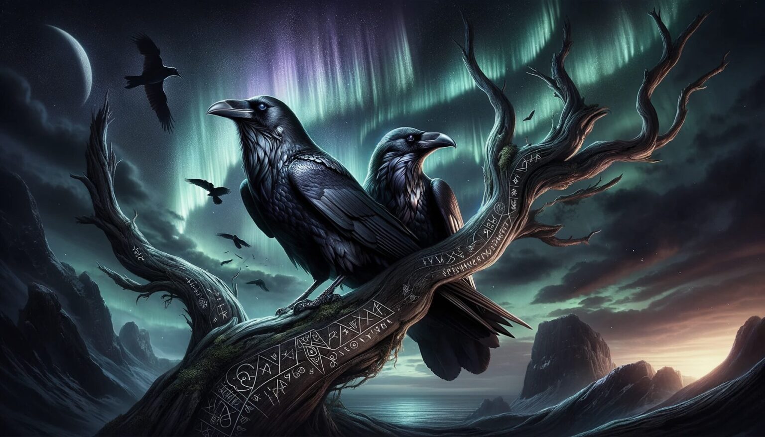 Huginn and Muninn - Odin's wise ravens | mythicalcreatures.info